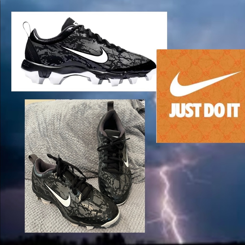 Sz 8 Nike Hyper Diamond Cleats 2.5 Keystone Low Black… - Gem